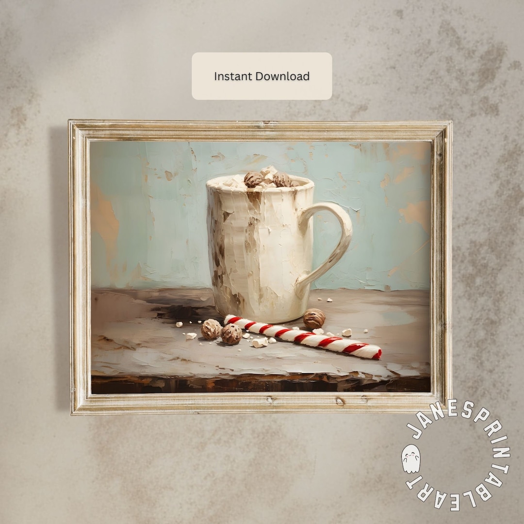 Hot Chocolate Wall Art Digital Download, Cozy Winter Hot Chocolate Art ...