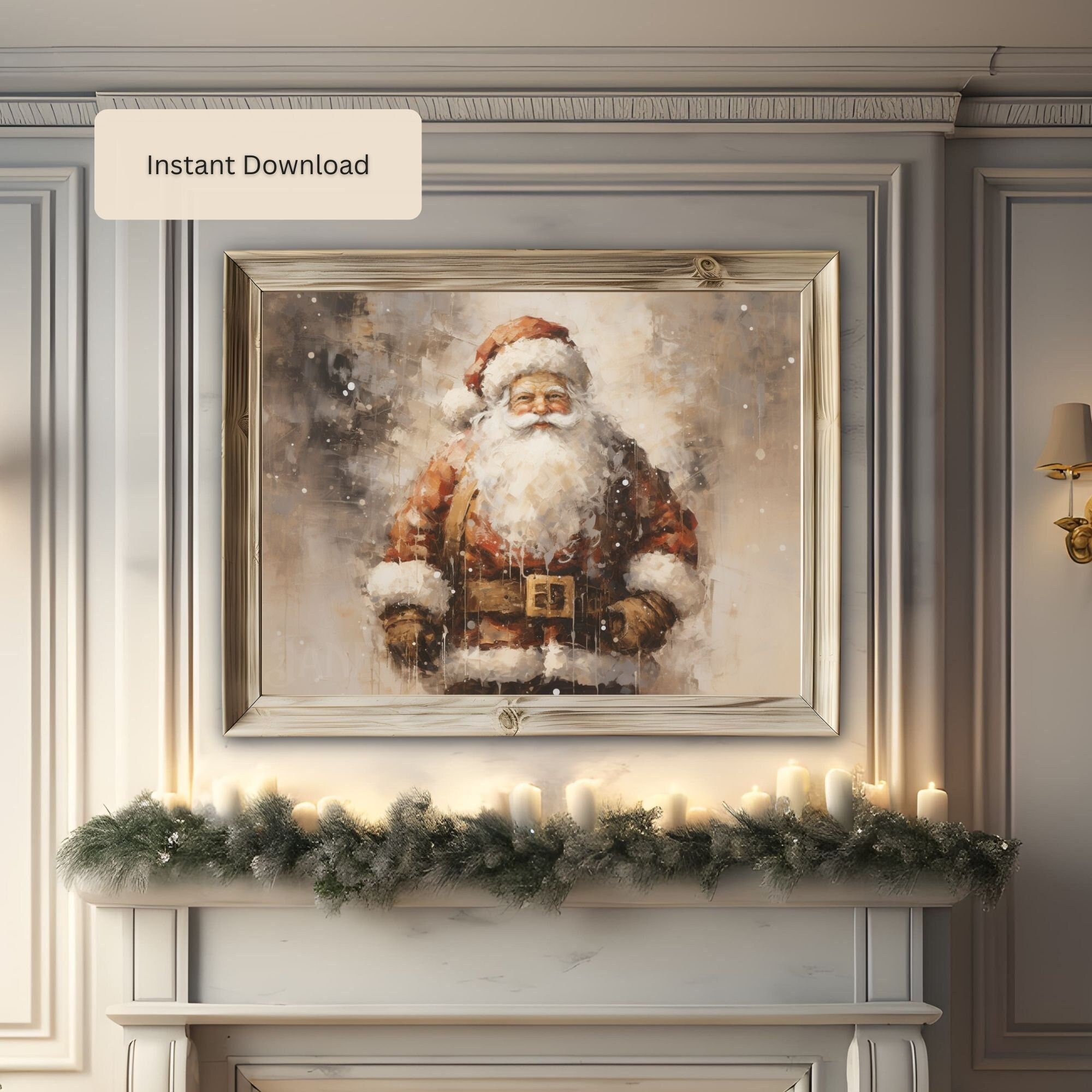 Printable Santa Claus Portrait Digital Download Vintage - Etsy