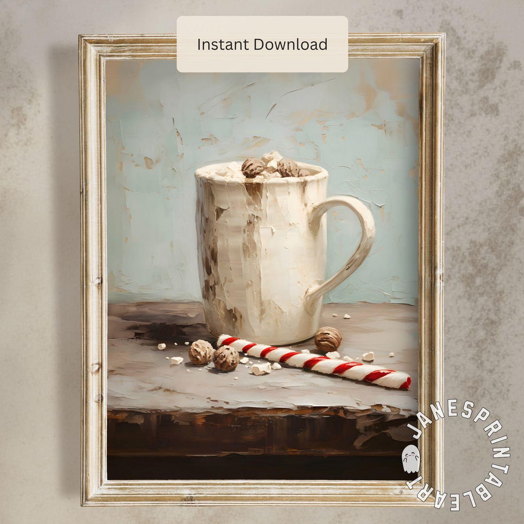 Hot Chocolate Wall Art Digital Download, Cozy Winter Hot Chocolate Art ...