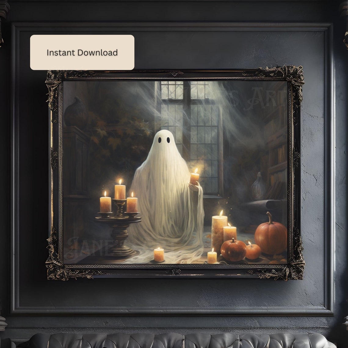 Fall Ghost Picture Printable Wall Art Dark Academia Spooky - Etsy