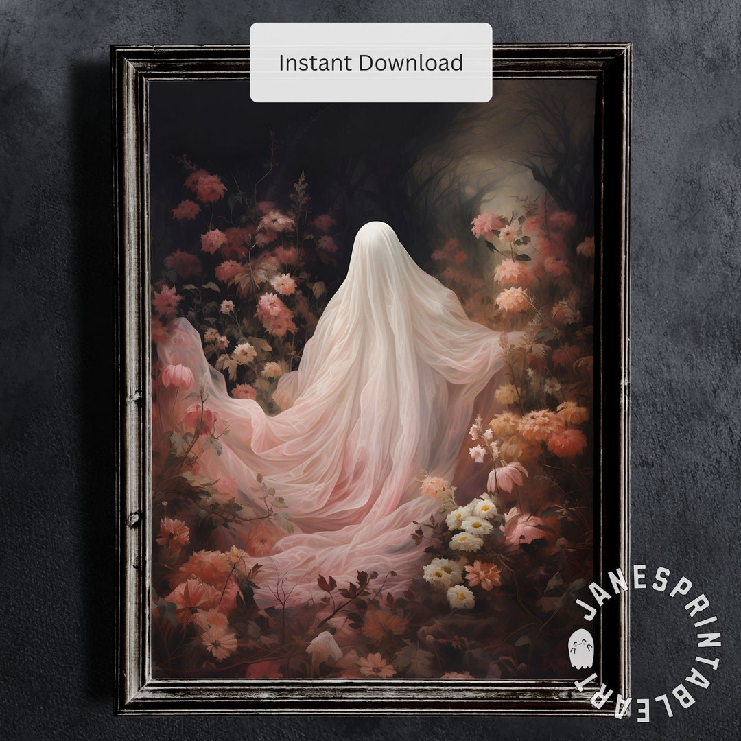 Fall Pink Halloween Ghost Digital Download, Cute Pastel Halloween ...