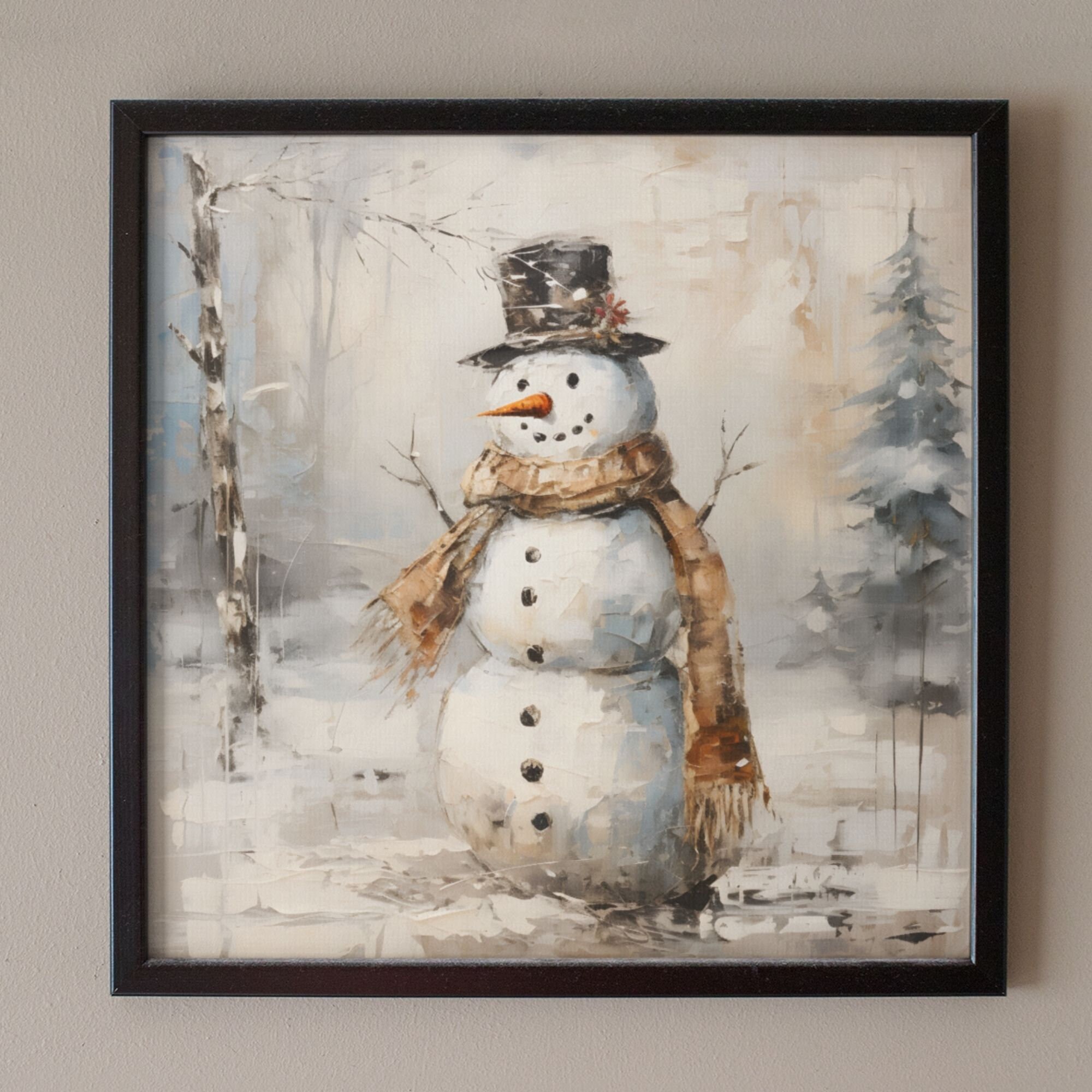Rustic Snowman Printable Wall Art for Cozy Winter Holidays, Vintage ...