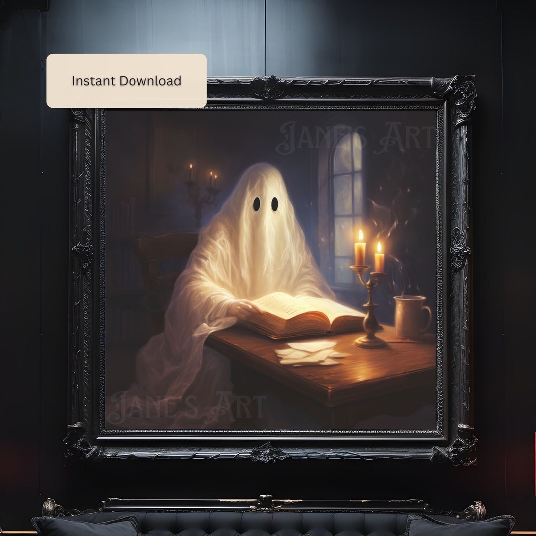 Book Lover Ghost Instant Download Spooky Bookish Halloween - Etsy