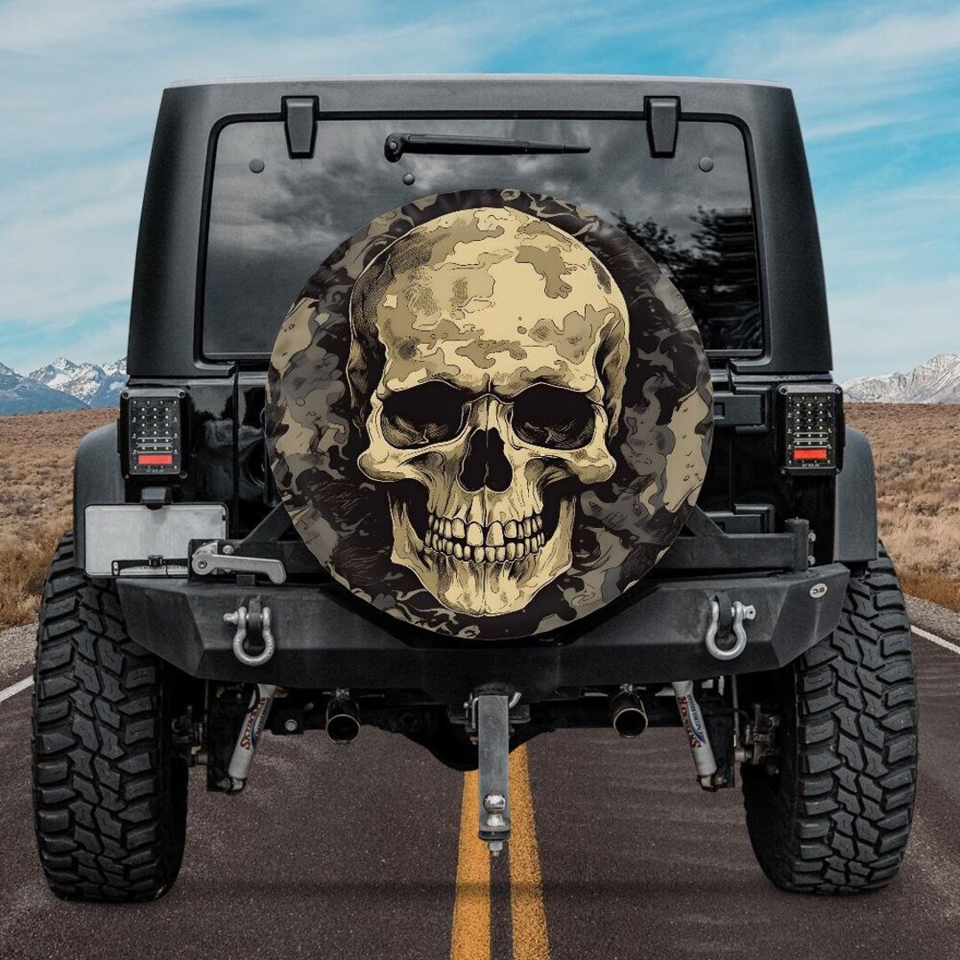 Spare Tire Cover Skull Camouflage HALLOWEEN for Jeep Bronco Mercedes G ...