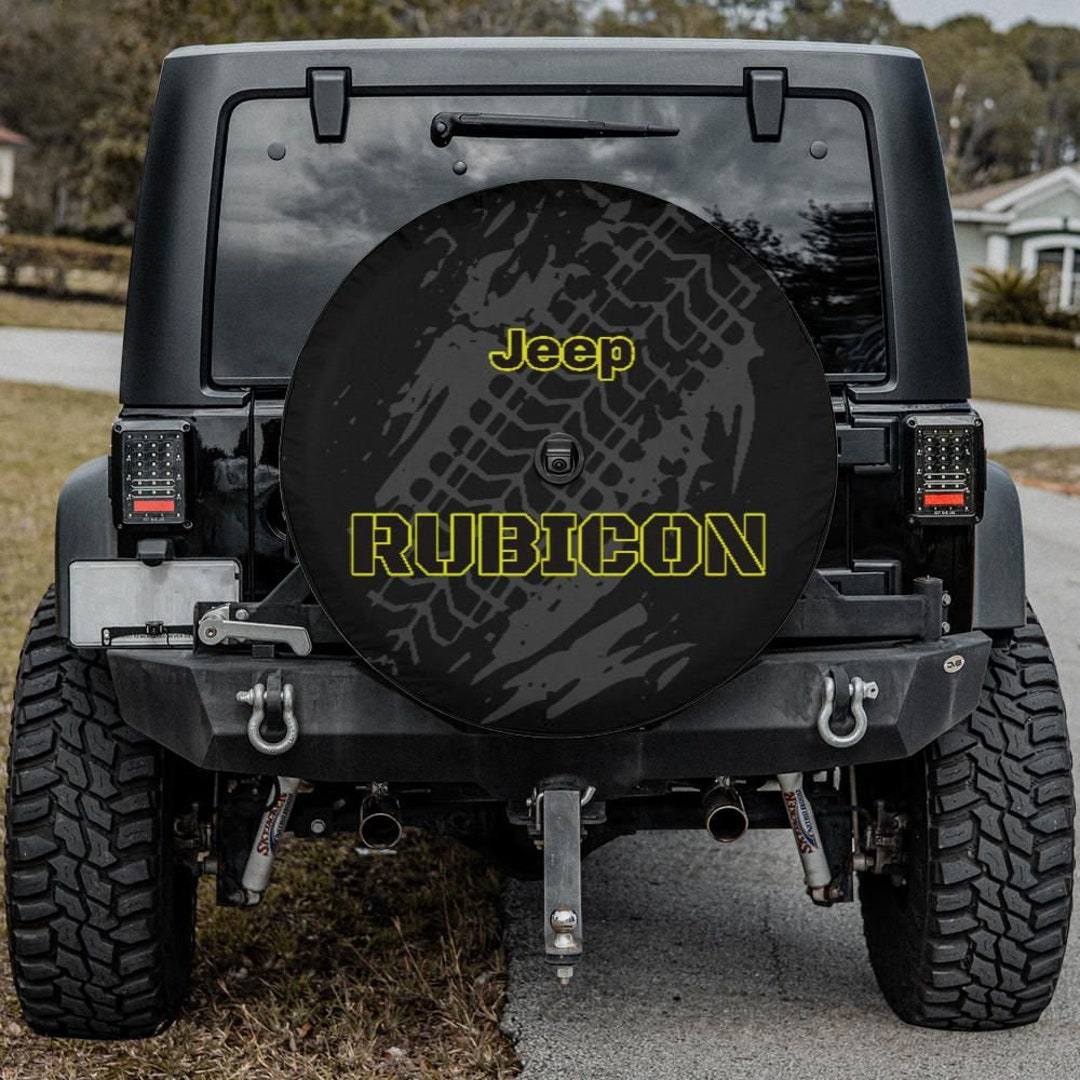 JEEP RUBICON Spare Tire Cover Yellow Rubicon Red Jeep Spare - Etsy