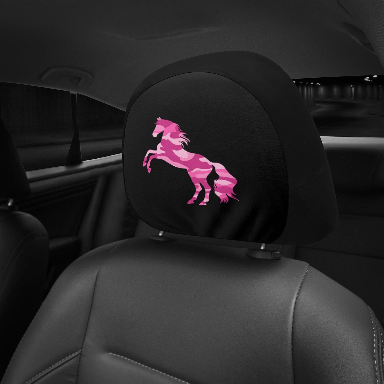 Bronco Headrest Covers for Ford Bronco Pink Horse White Bronco ...
