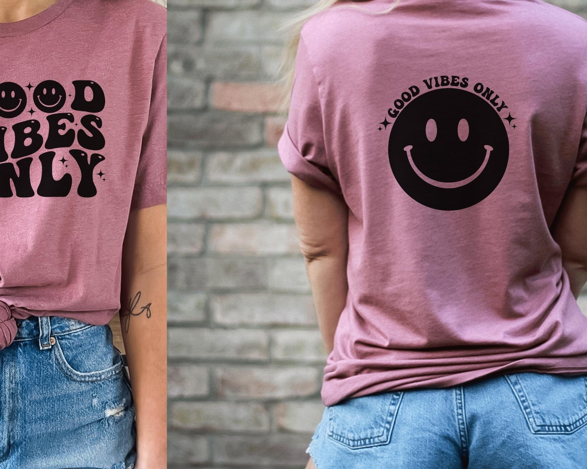 Good Vibes Only SVG, Retro Wavy Text SVG, Happy Face, Hippie SVG ...