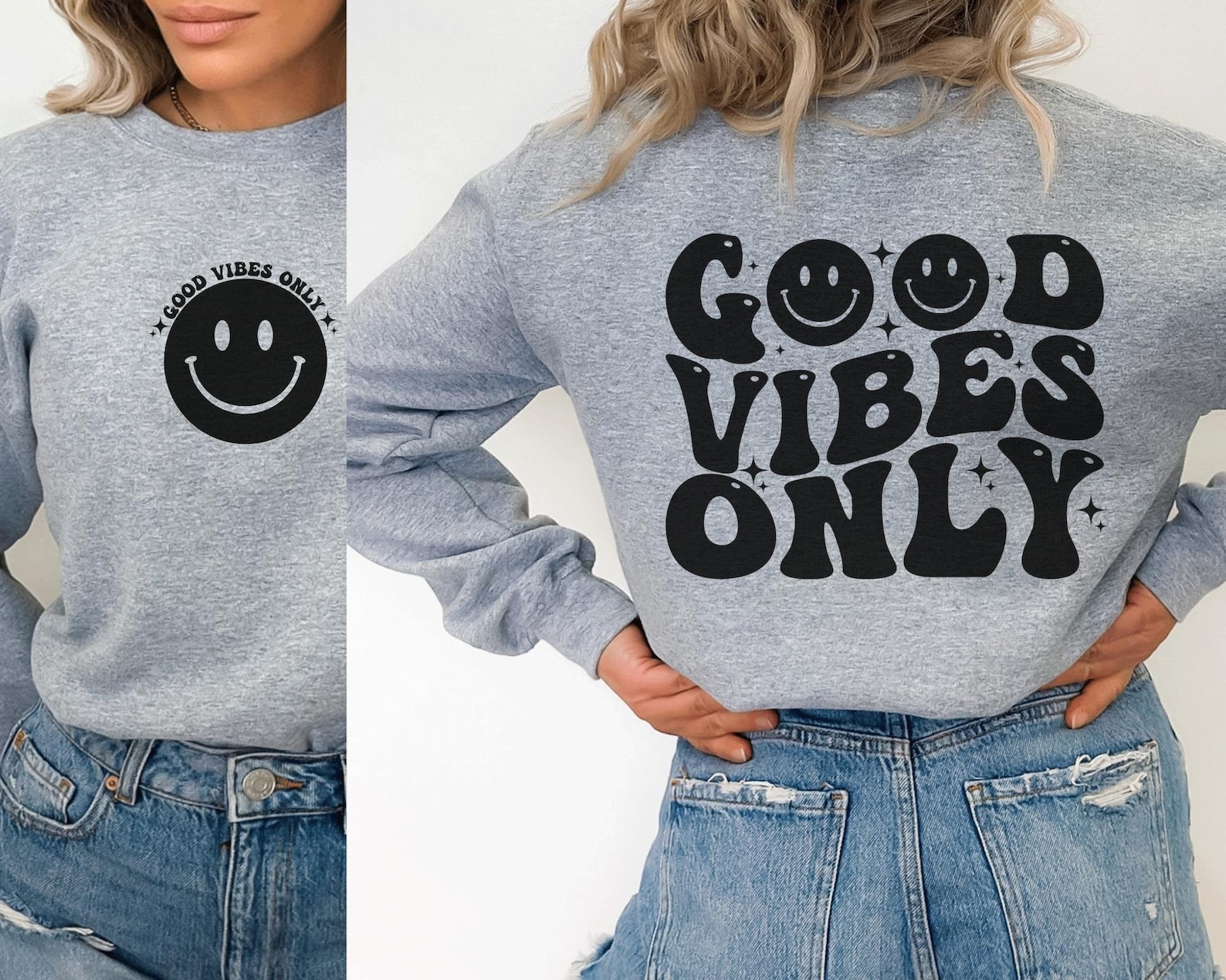 Good Vibes Only SVG, Retro Wavy Text SVG, Happy Face, Hippie SVG ...