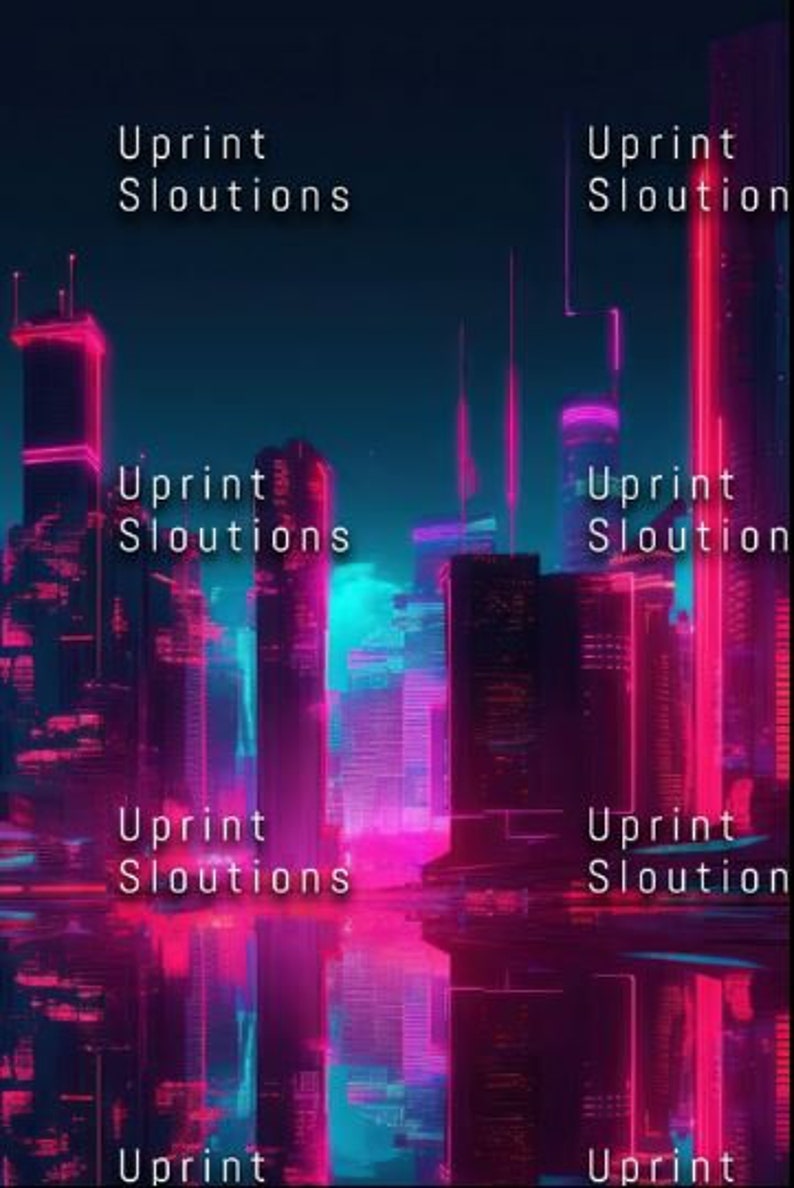 1 Pc Neon Cityscape Digital Print Wall Art - Etsy