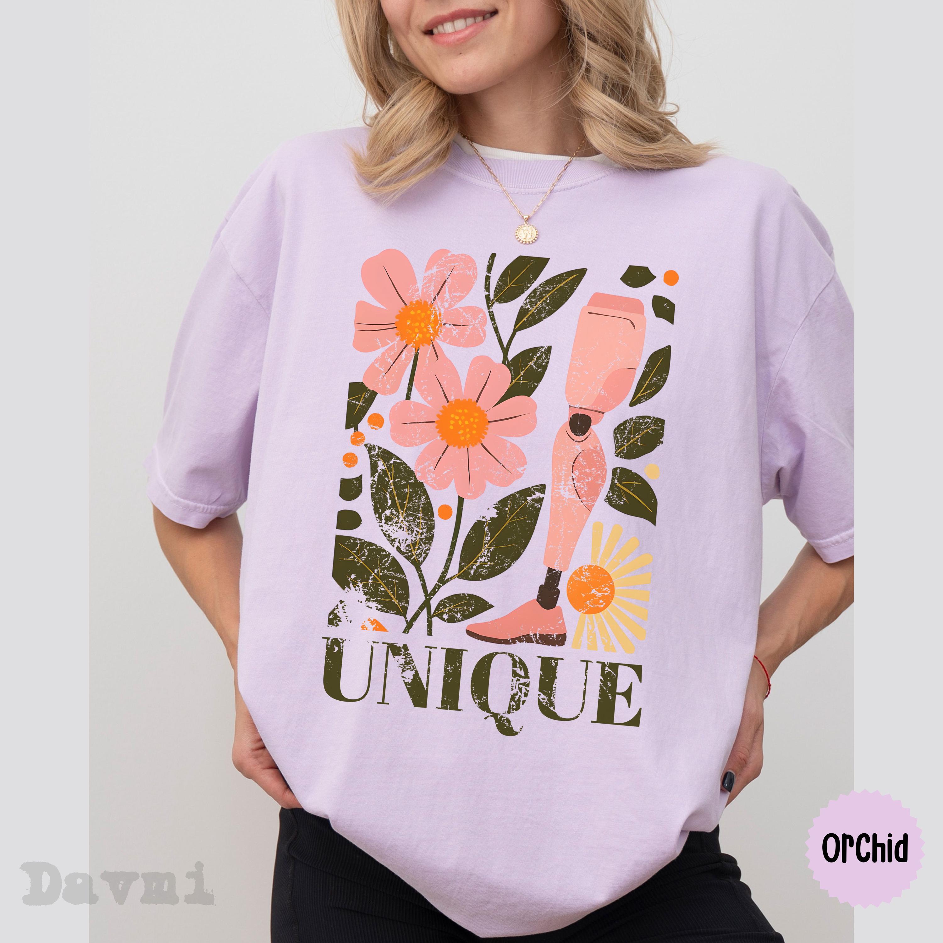 Amputee Shirt, Floral Leg Prosthesis T-shirt, Unique, Below Knee, Above ...