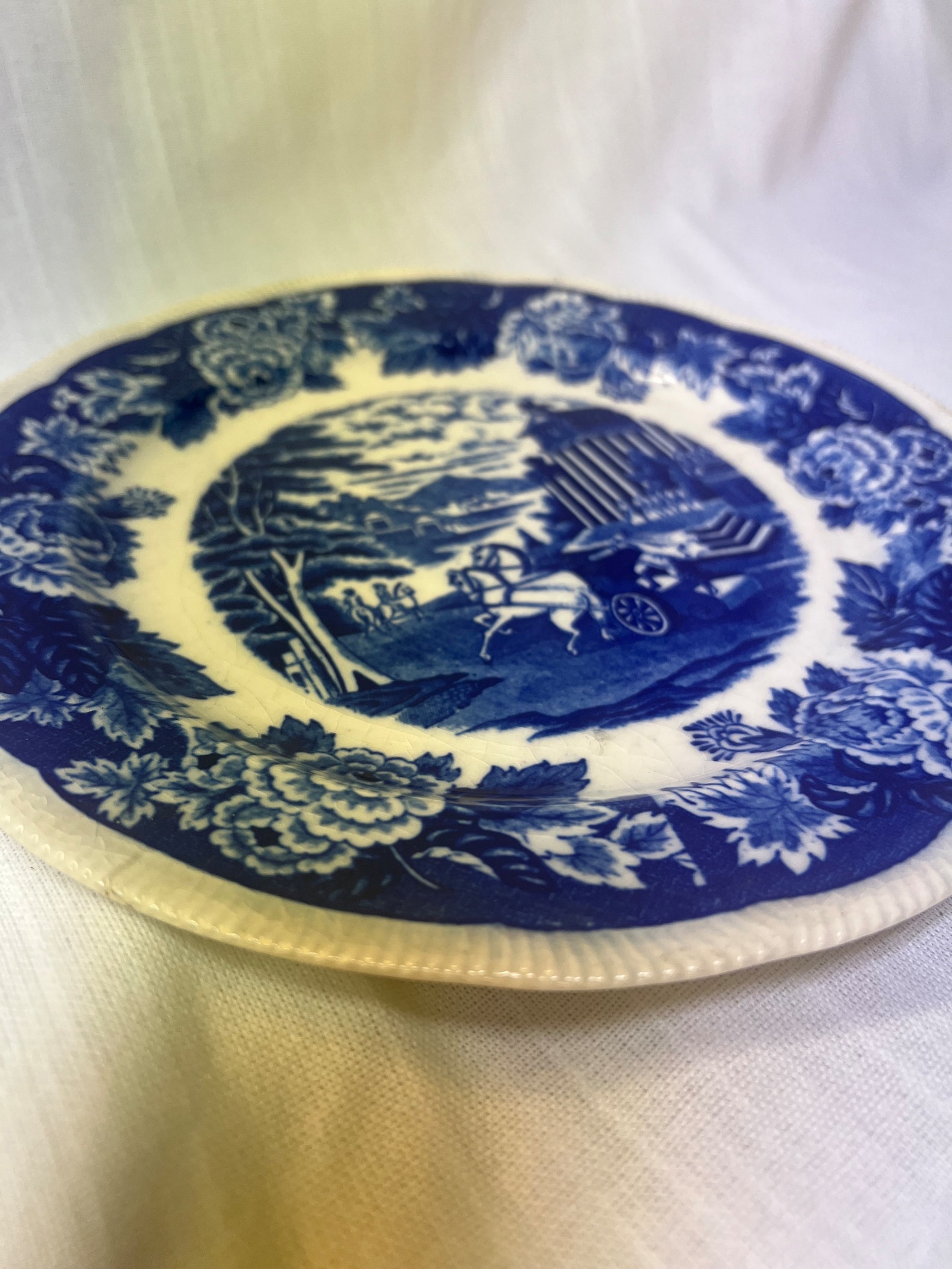 Vintage HB Japan Flow Blue China Plate With Greek Roman Chariot - Etsy