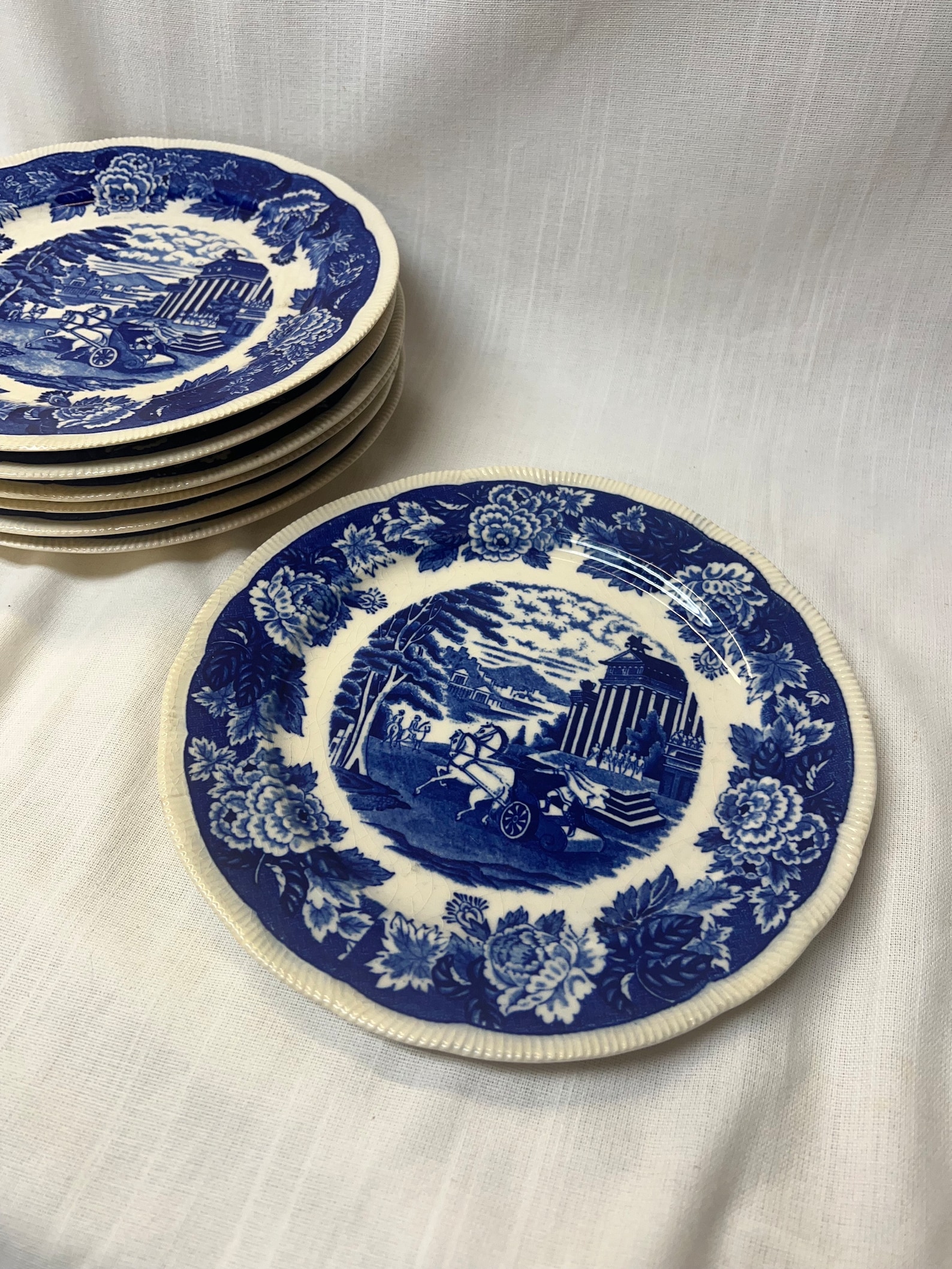 Vintage HB Japan Flow Blue China Plate With Greek Roman Chariot - Etsy