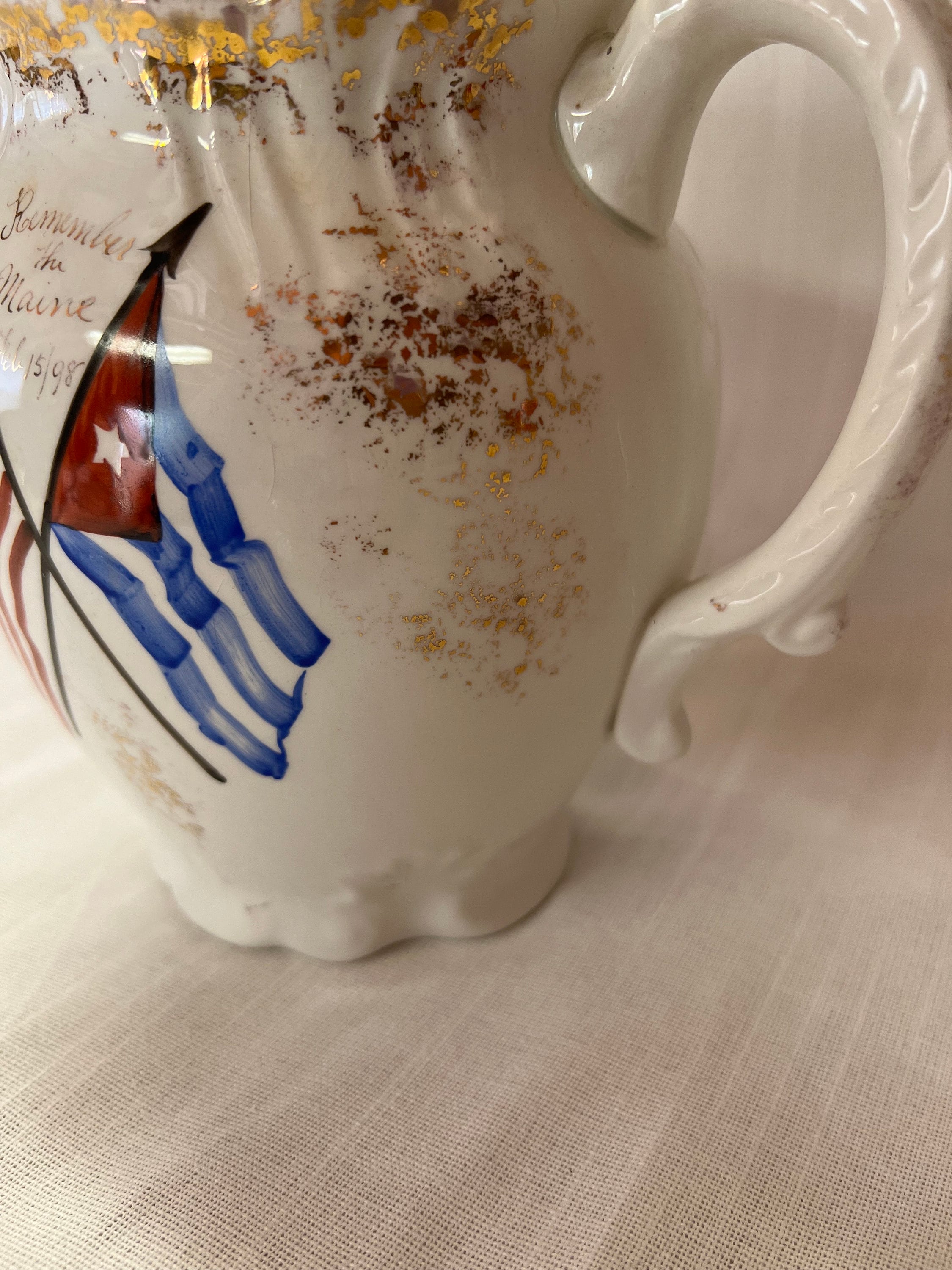 Vintage Pitcher remember the Maine - Etsy