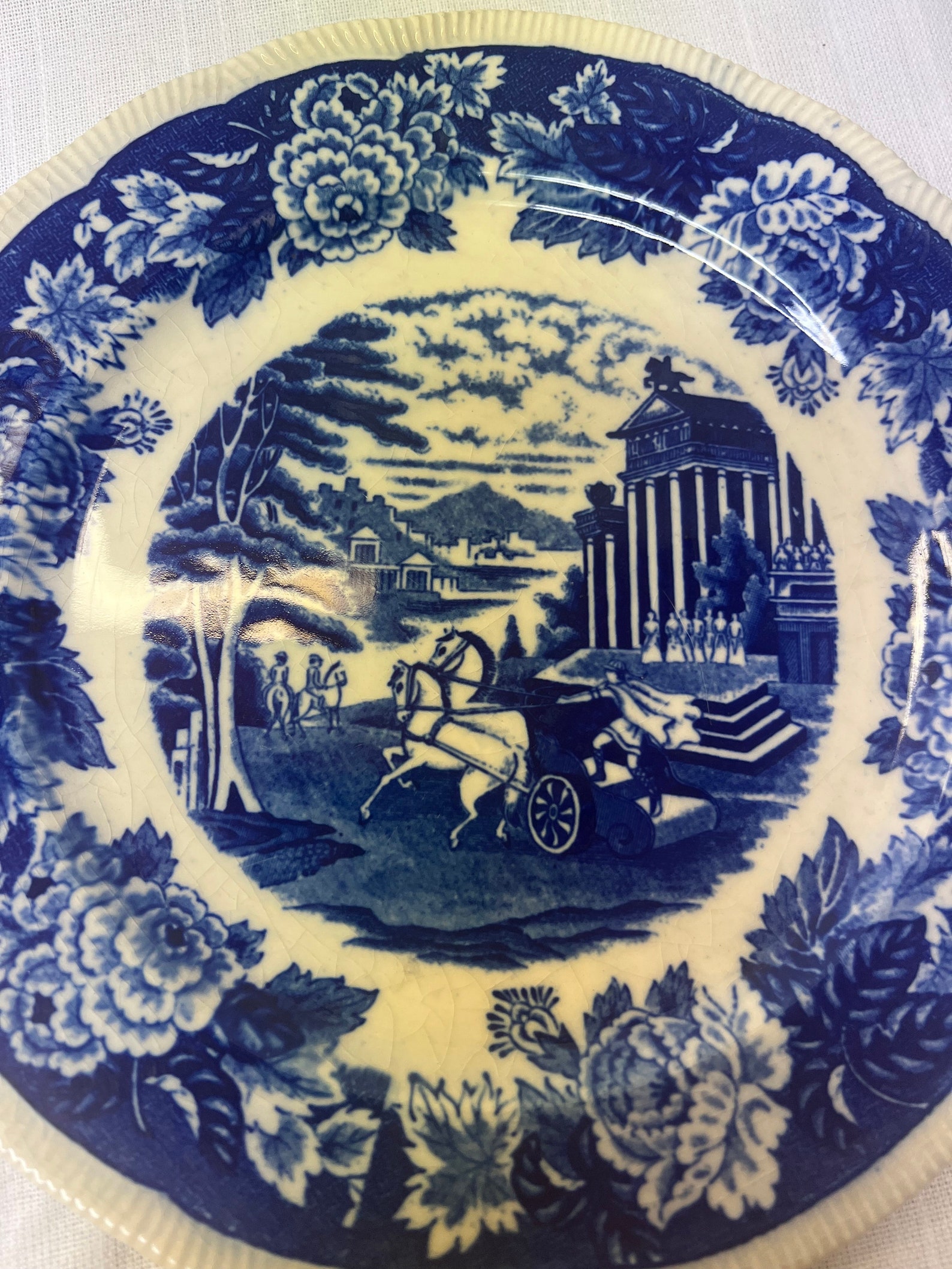 Vintage HB Japan Flow Blue China Plate With Greek Roman Chariot - Etsy