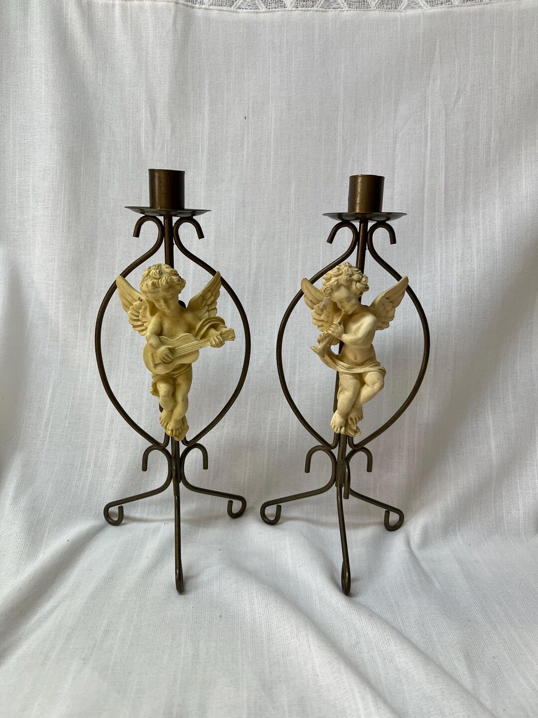 Antique Cherub Candlestick Holders - Set of 2 - Etsy