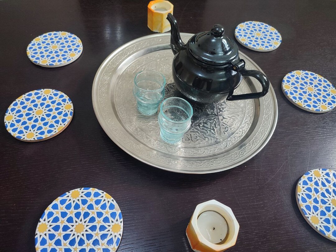 Moroccan Tray, Jug and Two Glasses, an Authentic Collection - Etsy