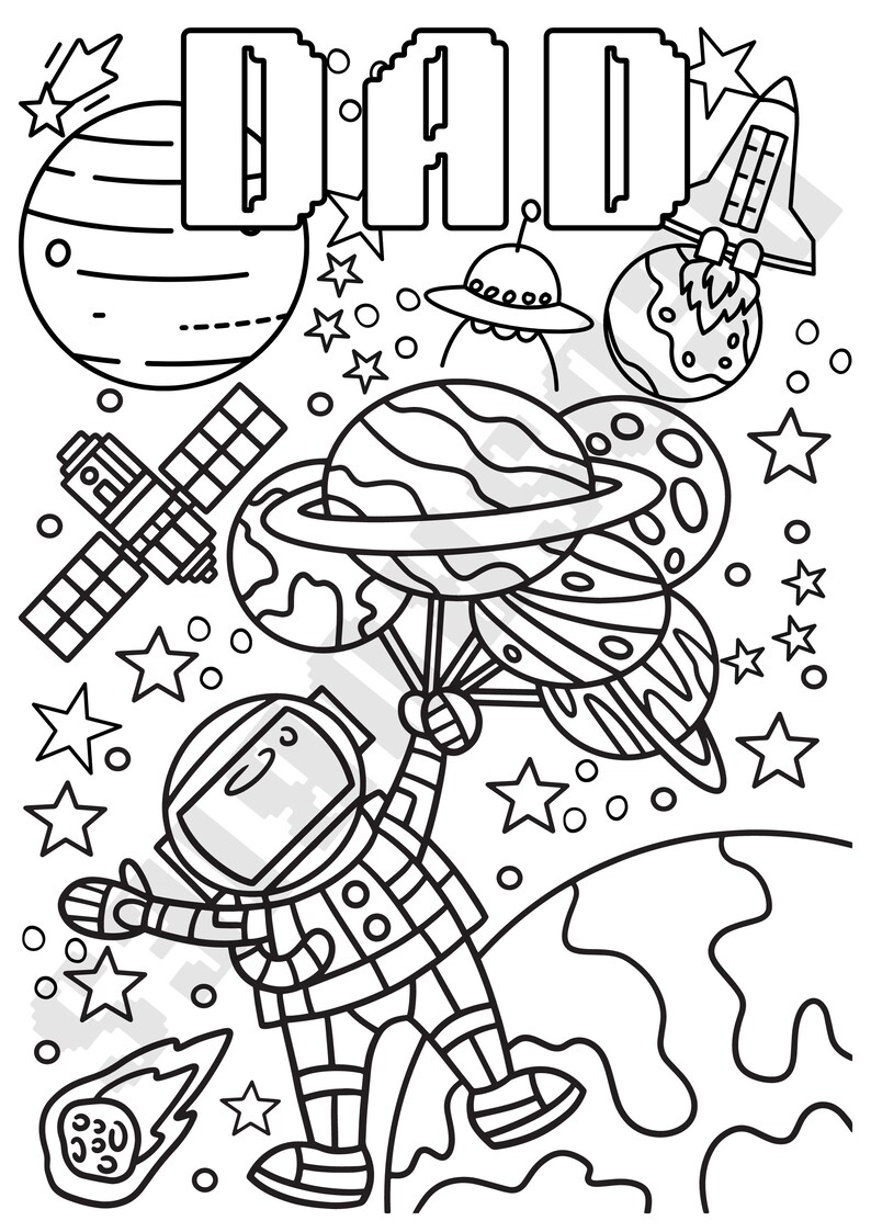 Happy Father's Day Color in Printables Bundle, Craft Coloring Pages ...