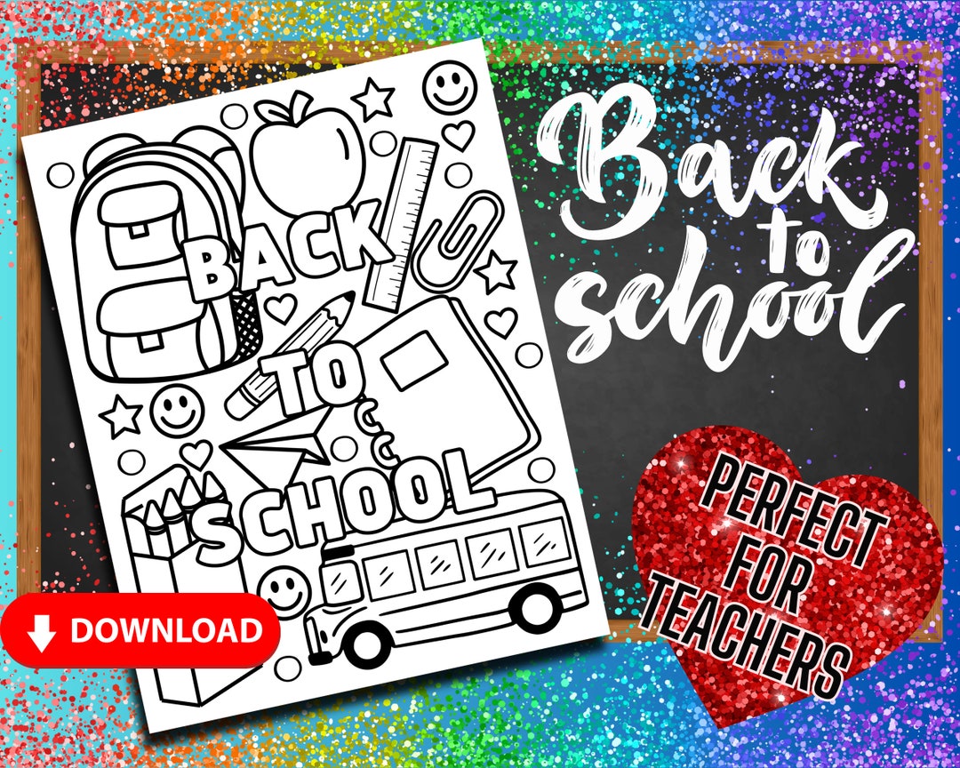 Back to School Coloring Sheet, Welcome Back Color Page Printable ...