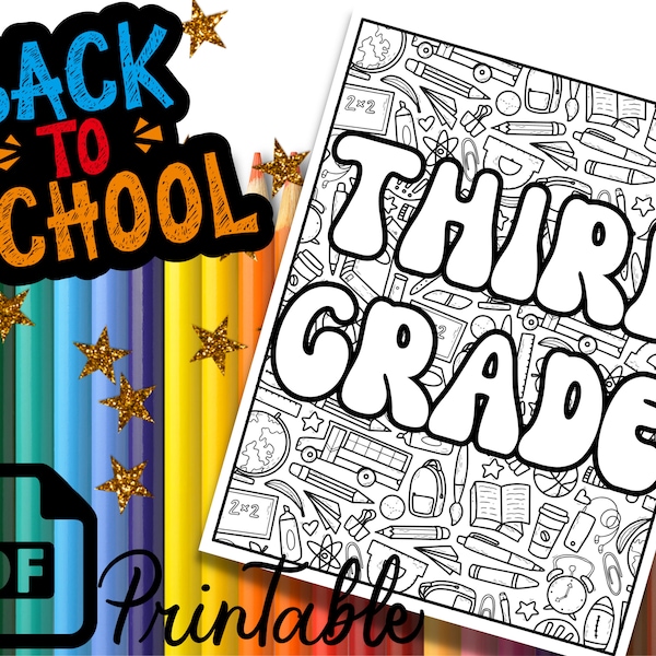 First Grade Coloring Page - Etsy