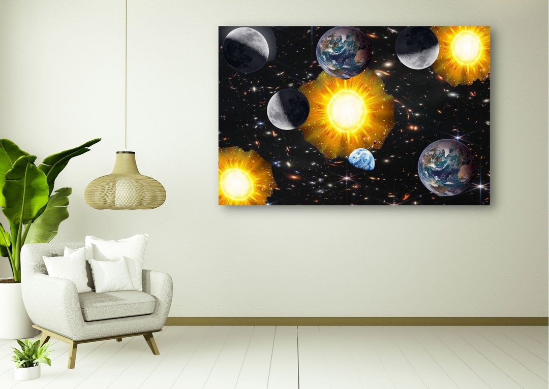 NASA First Deep Field Canvas Wall Art, Galaxy Canvas Printing Art, NASA ...