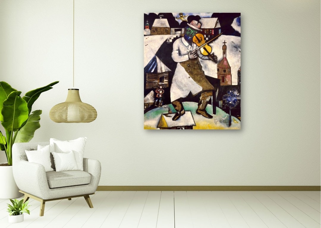 Marc Chagall the Fiddler 1912, Marc Chagall Canvas Wall Art, Marc ...