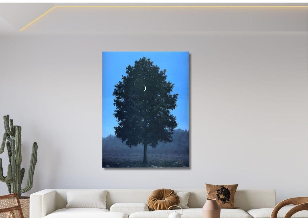 René Magritte '16th September' Canvas Print: Surrealist Tree & Moon Art ...