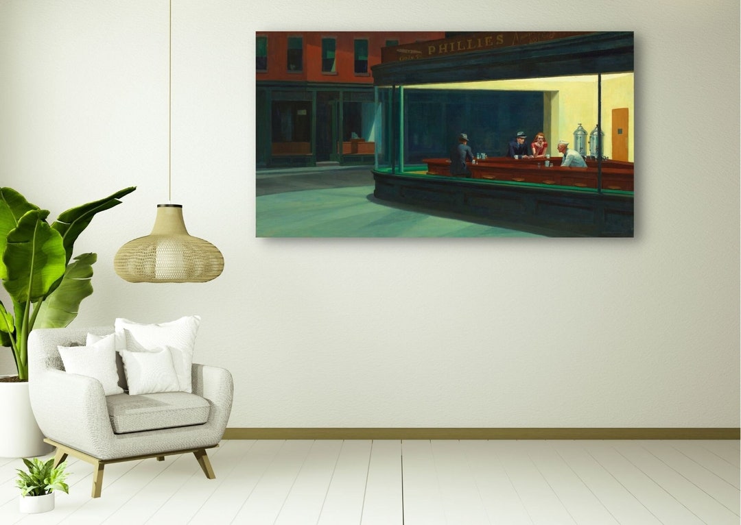 Edward Hopper Nighthawks Modern Wall Art Reproduction Canvas Trendy ...