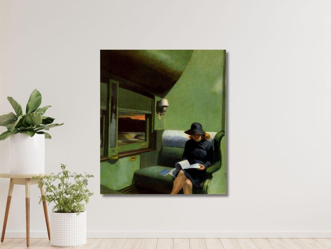 Edward Hopper Compartment Car Wall Art Canvas Print: Exhibition Poster ...