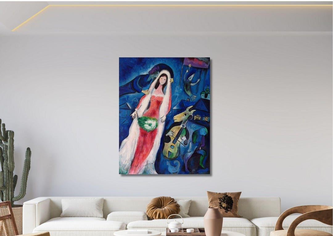 Marc Chagall the Bride, Marc Chagall Wall Art Canvas Print, Marc ...