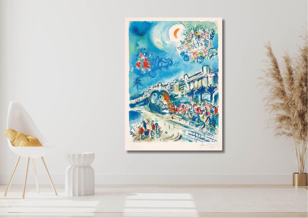 Batalla de flores de Marc Chagall, arte mural en lienzo de Marc Chagall ...