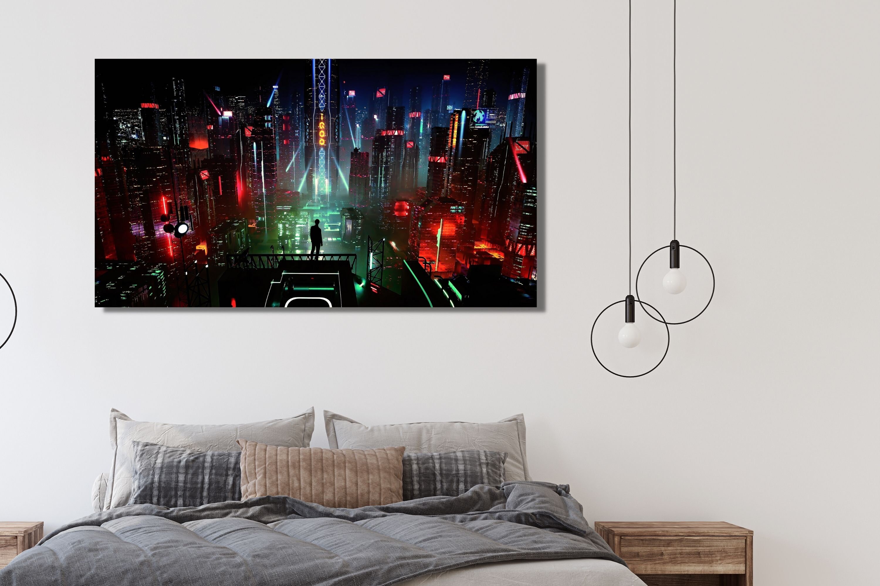 Cyberpunk City Art, Cyberpunk Wall Art, Cyberpunk Canvas, Cyberpunk ...