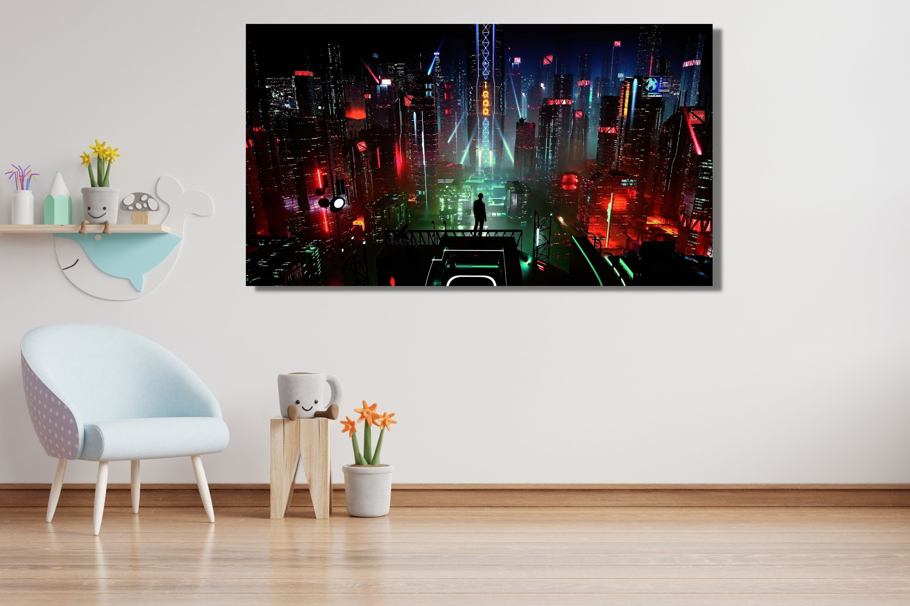 Cyberpunk City Art, Cyberpunk Wall Art, Cyberpunk Canvas, Cyberpunk ...