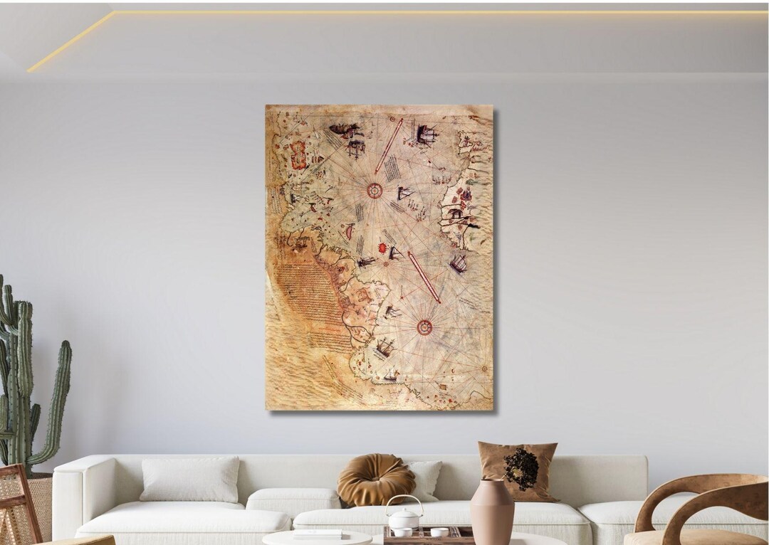 Piri Reis Map Canvas Print: Antique World Map Wall Art - Etsy UK