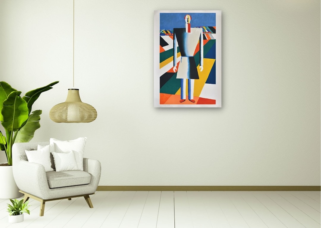 Kazimir Malevich Man in Suprematistic Wall Art, Kazimir Malevich Canvas ...
