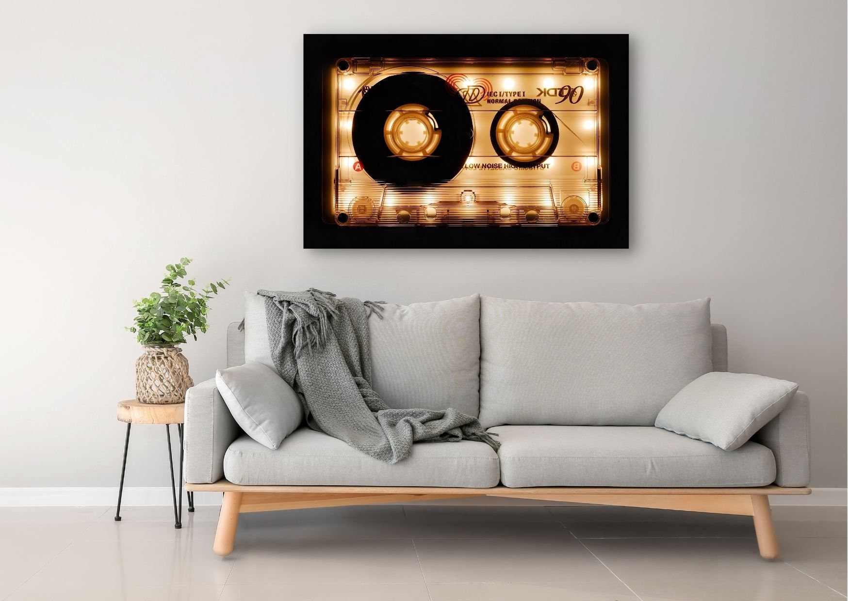 Shining Audio Cassette, Retro Music Wall Art, Audio Cassette Canvas ...
