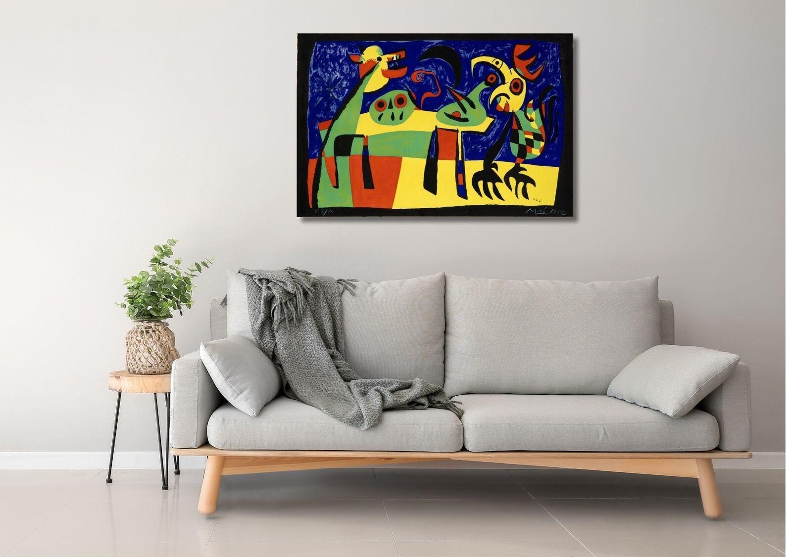 Joan Miro 'dog Barking at the Moon' Wall Art Canvas Print: Abstract ...