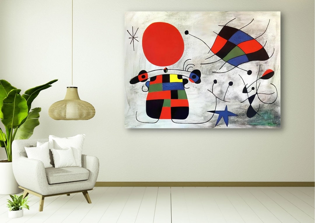 Joan Miró Smile of the Flamboyant Wings Canvas Wall Art, Joan Miro Wall ...