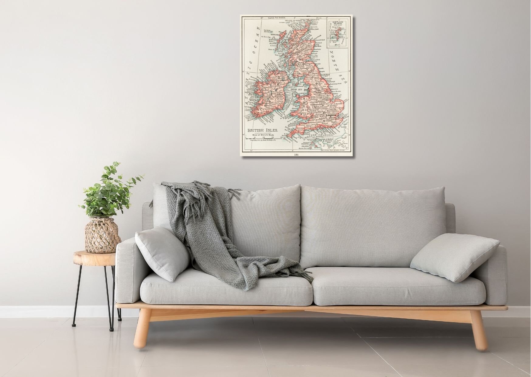 Map of United Kingdom Wall Art, United Kingdom Map Poster Canvas Print ...