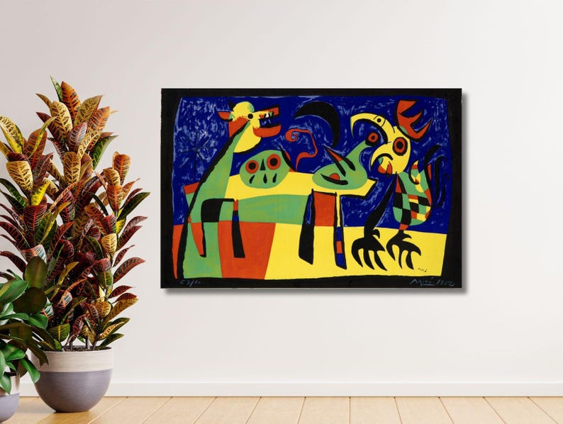 Joan Miro 'dog Barking at the Moon' Wall Art Canvas Print: Abstract ...