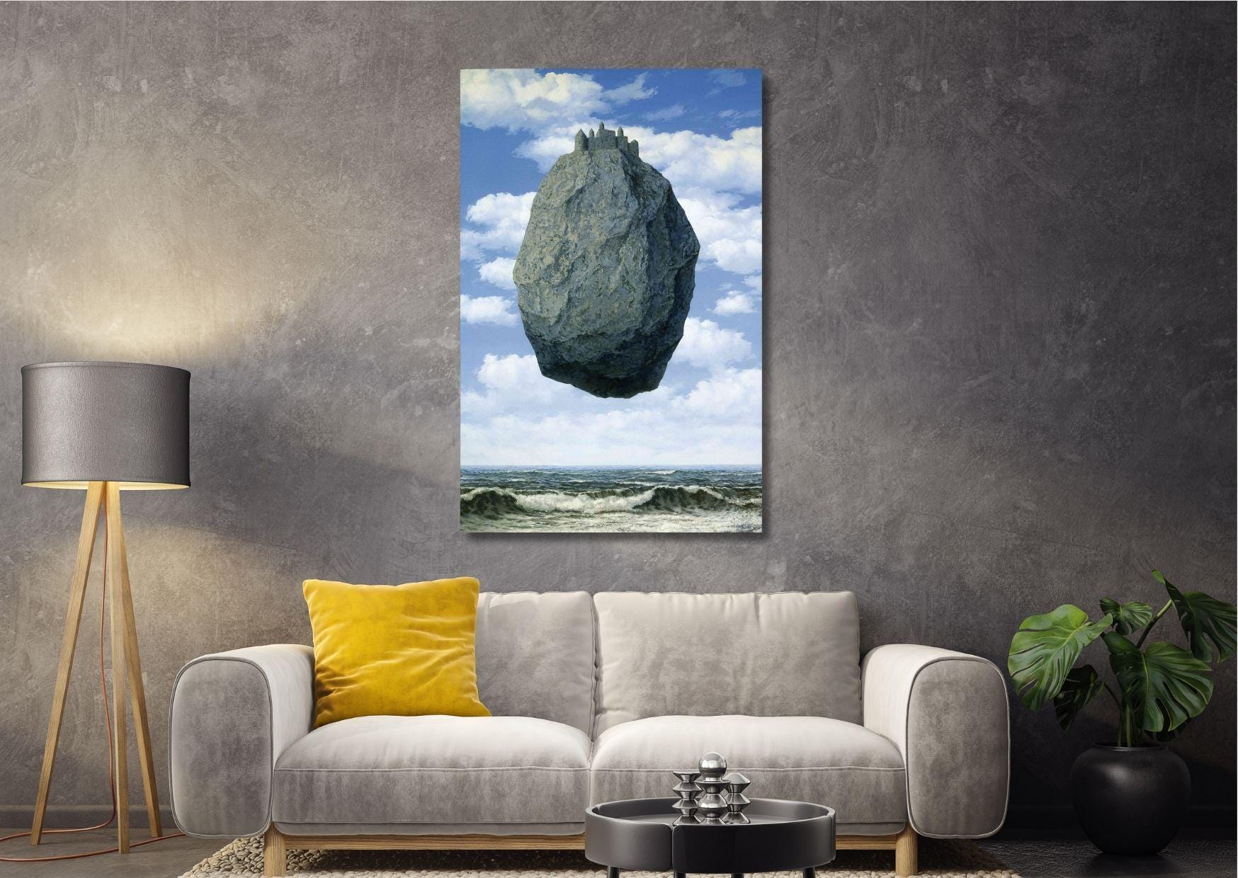 René Magritte Castle of the Pyrenees Wall Art Canvas Print, Surrealist ...