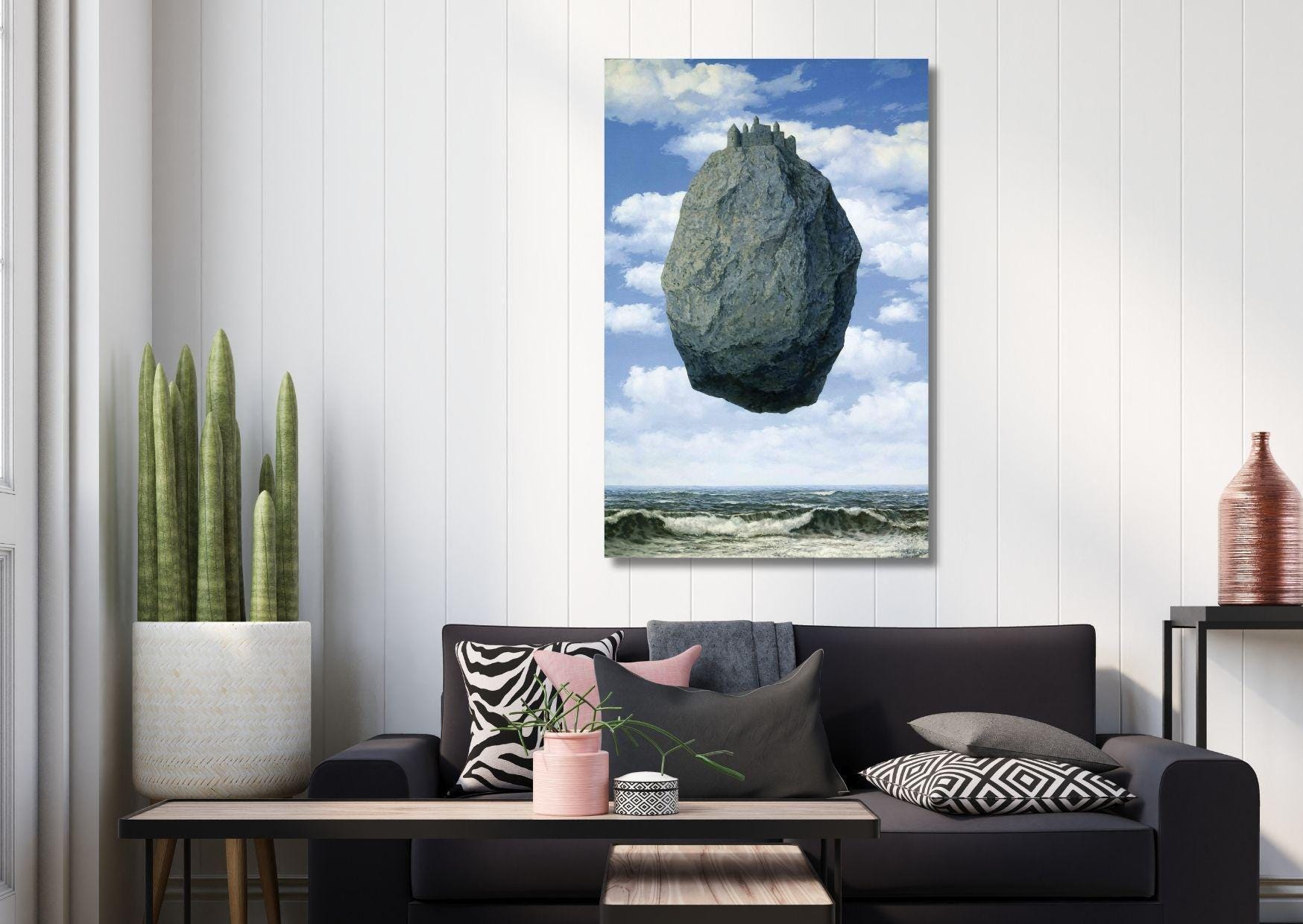 René Magritte Castle of the Pyrenees Wall Art Canvas Print, Surrealist ...