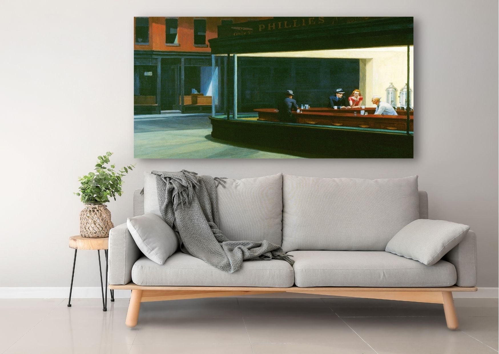 Edward Hopper Nighthawks Modern Wall Art Reproduction Canvas Trendy ...