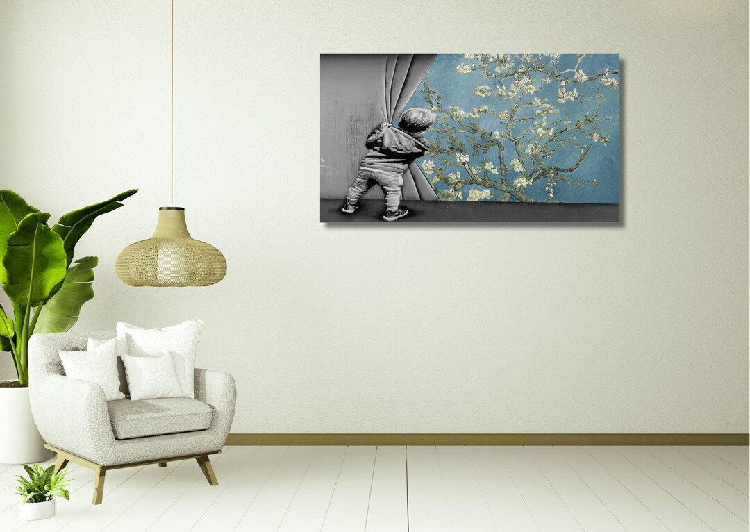 Banksy Van Gogh Wall Art, Banksy the Blossoming Almond Tree and Behind ...
