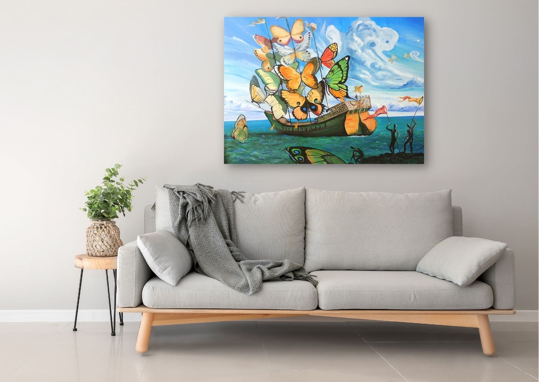 Salvador Dali Ship With Butterfly Sails Canvas Art, Dali Canvas ...