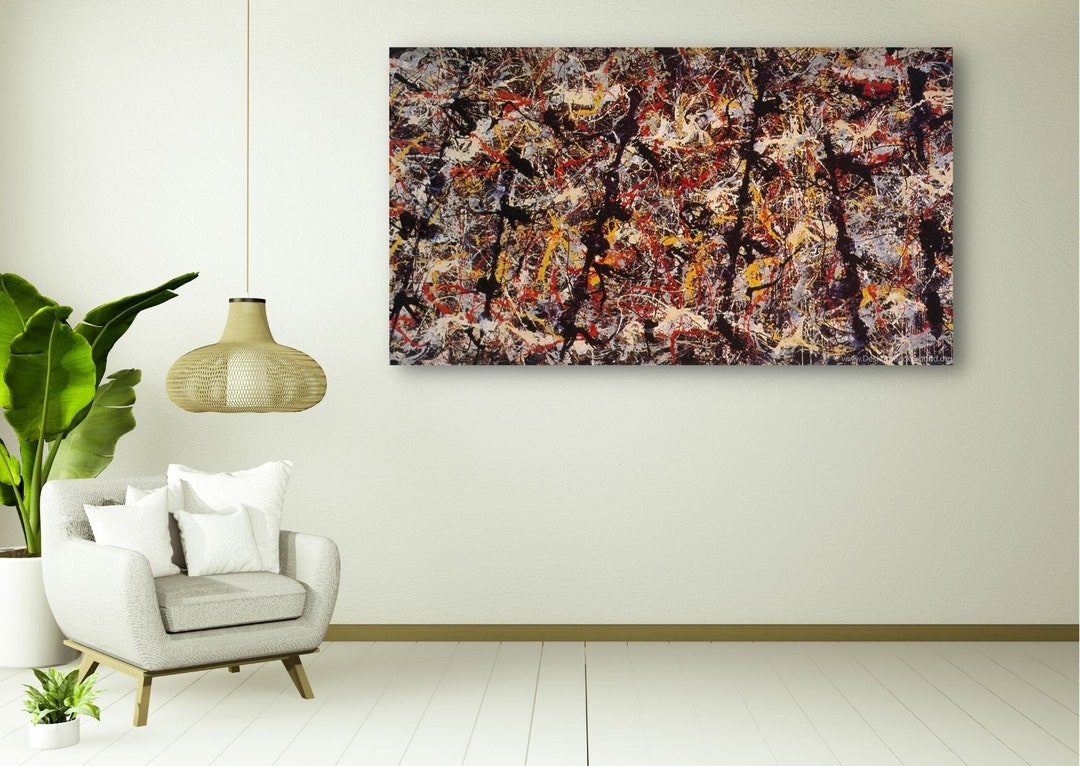 Jackson Pollock Blue Poles, Abstract Expressionist Canvas Wall Art ...