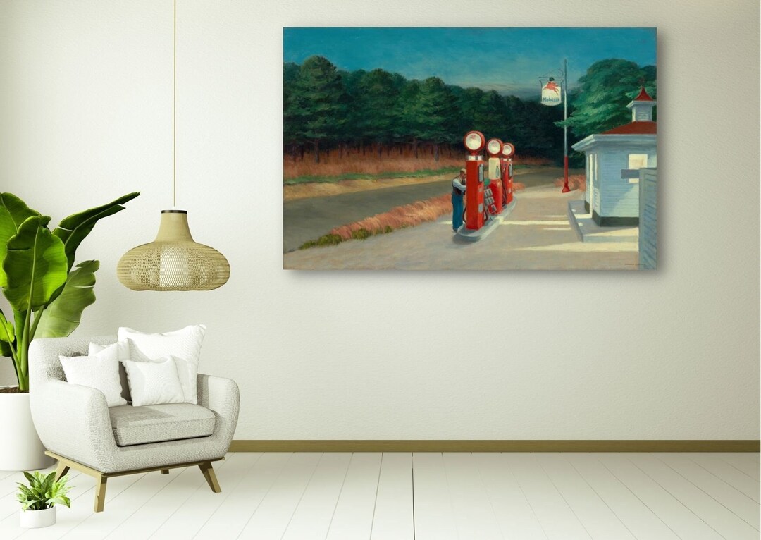 Edward Hopper Exhibition Poster, Gas 1940 Canvas,edward Hopper Print ...