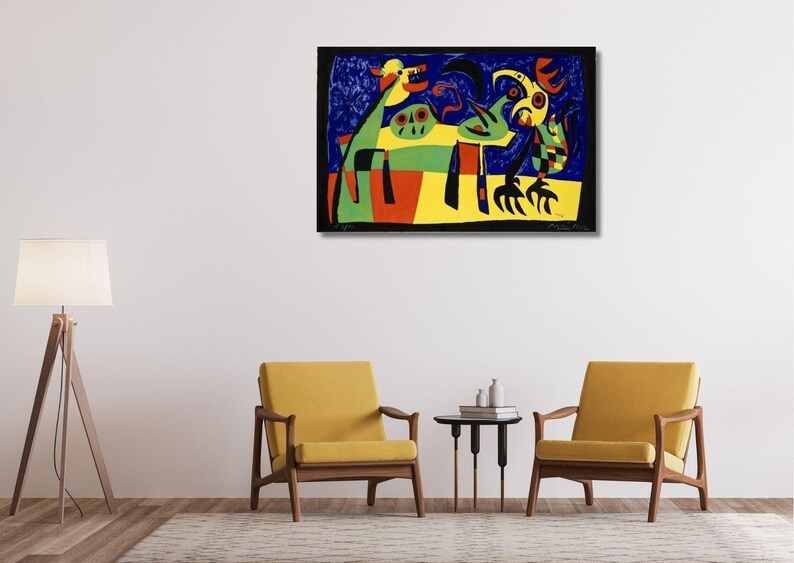 Joan Miro 'dog Barking at the Moon' Wall Art Canvas Print: Abstract ...