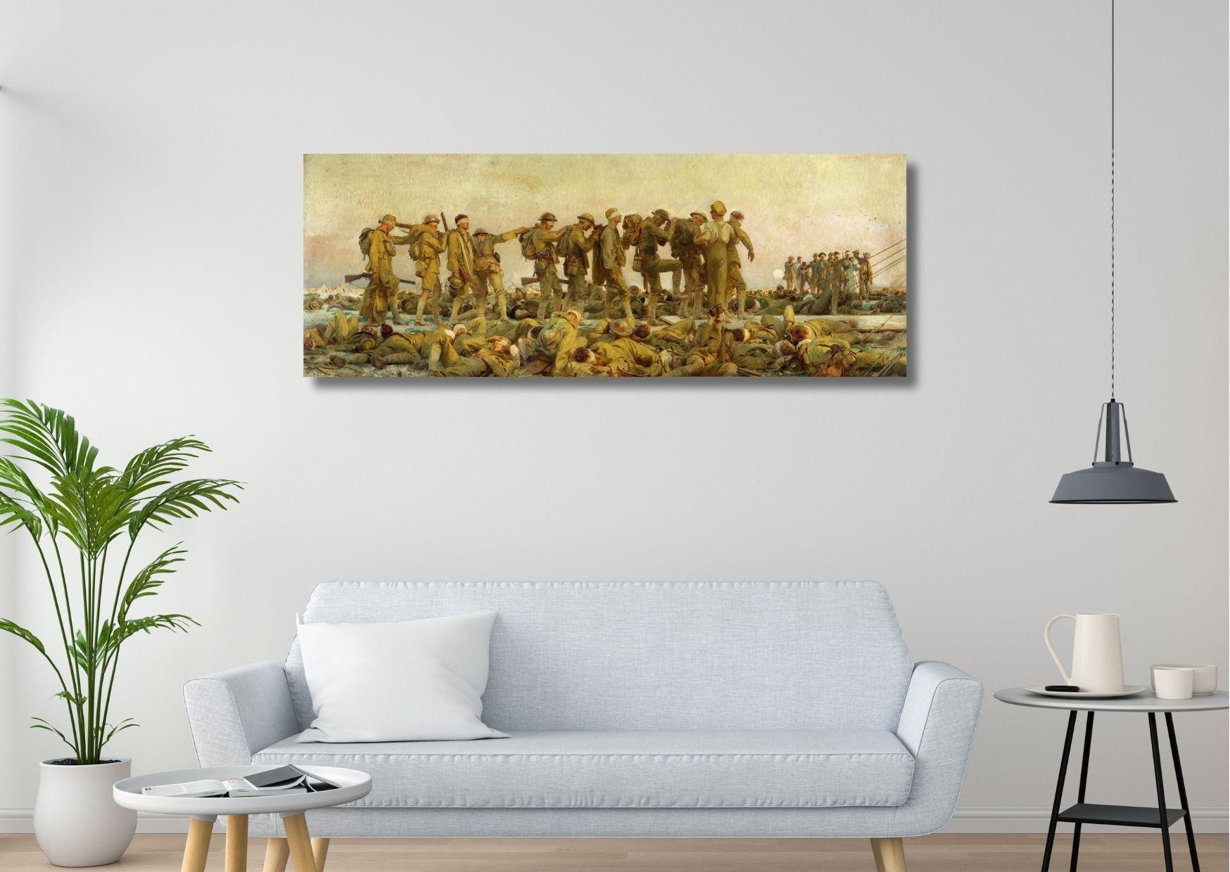 John Singer Sargent Gassed Canvas Wall Art Print, Historical War Scene ...
