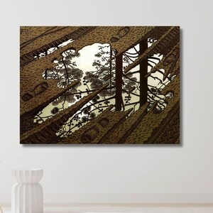 Escher Puddle Wall Art, Escher Wall Art Canvas Print, Maurits Cornelis ...