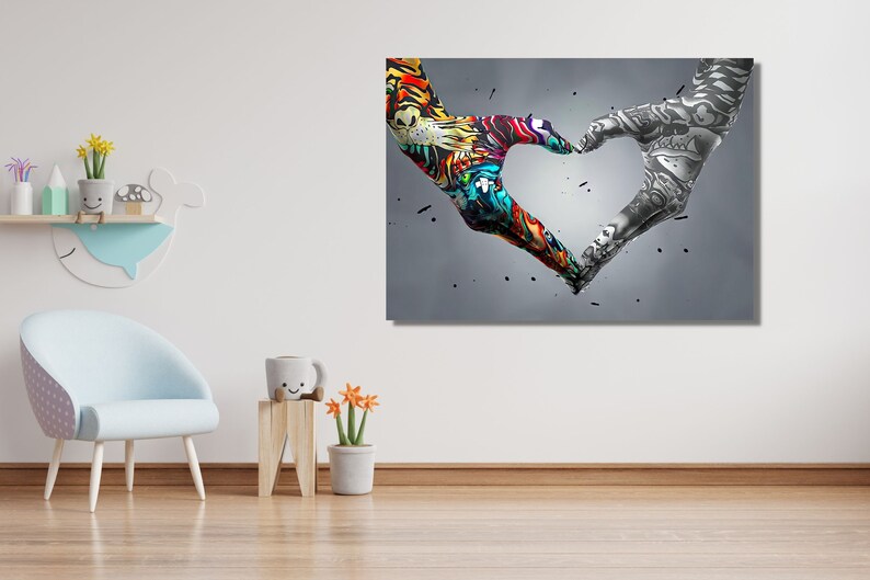 Banksy Heart Sign Hands, Banksy Wall Art, Banksy Graffiti Wall Art ...